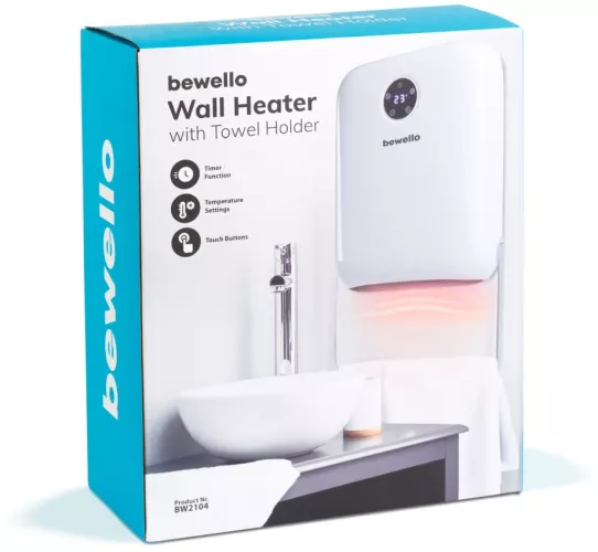 Incalzitor de perete cu suport pentru prosoape - 800/2000W - 240V - alb ...