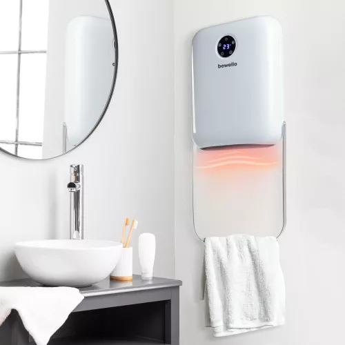 Incalzitor de perete cu suport pentru prosoape - 800/2000W - 240V - alb ...