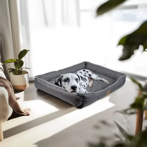 Pat pentru caini - 87 x 59 x 13 cm - gri 5999117012271 - cel.ro