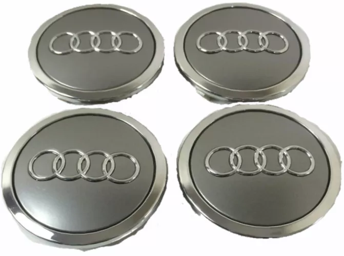 Set 4 capace roti 60mm Audi gri crom pentru jante din aluminiu maf469 ...