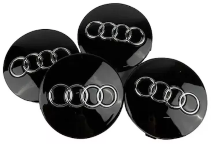 Set 4 capacele roti 60mm negre Audi A3 A4 A5 A6 A7 A8 Q3 Q5 pentru ...