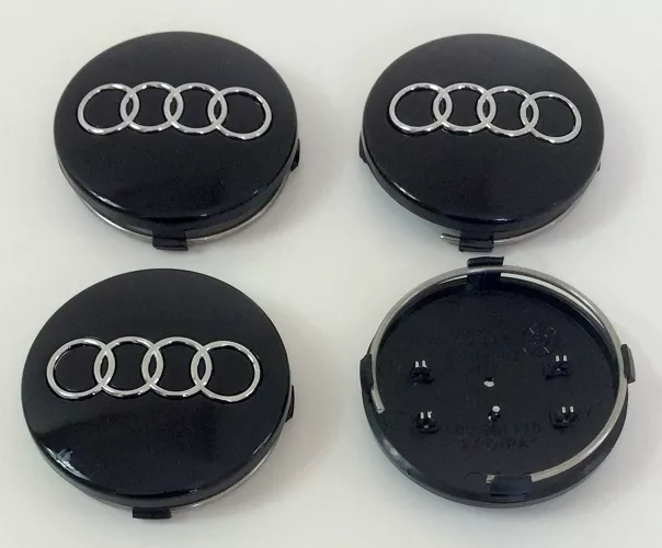 Set 4 capacele roti 60mm negre Audi A3 A4 A5 A6 A7 A8 Q3 Q5 Q7 pentru ...