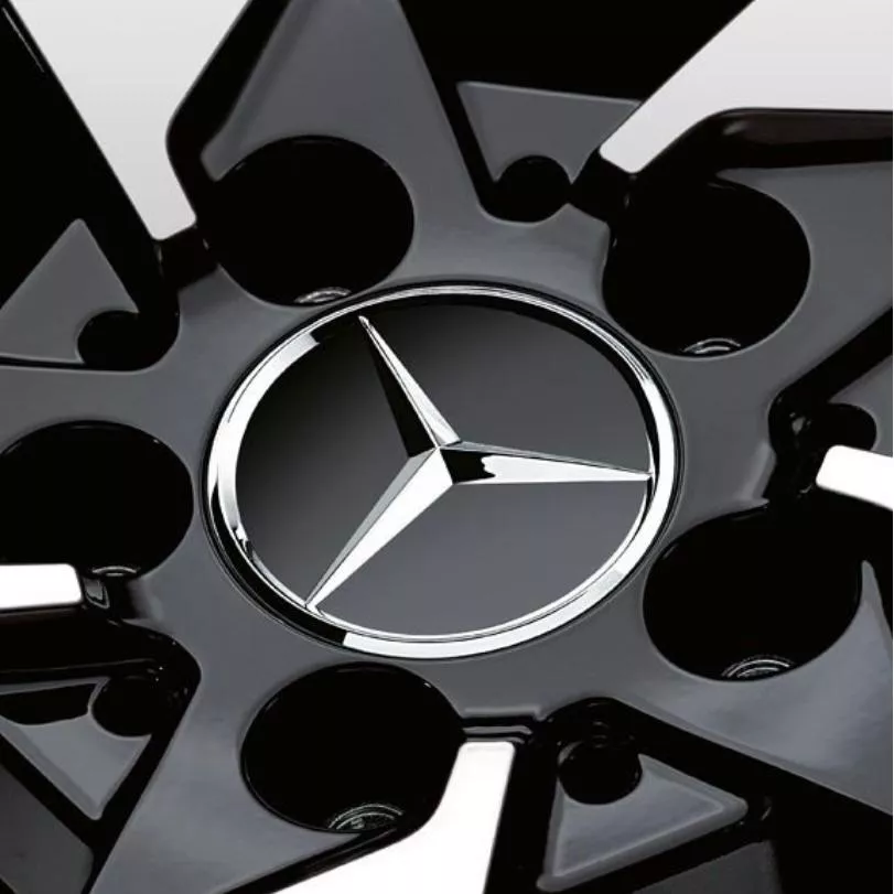 Set 4 capacele roti 75mm negre model STAR pentru jante aliaj Mercedes ...