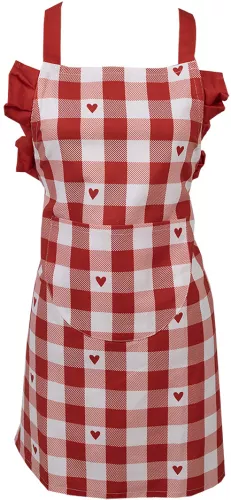 Sort bucatarie pentru copii bumbac rosu alb 56x48 cm LVT41K - cel.ro