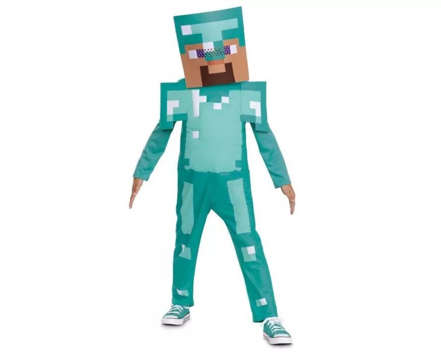 Costum carnaval pentru copii Steve Diamond - Minecraft Marime M 7-8 ani ...