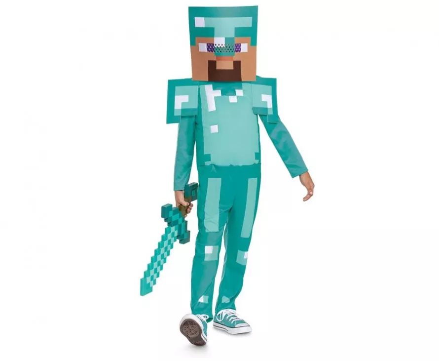 Costum carnaval pentru copii Steve Diamond - Minecraft Marime S 4-6 ani ...