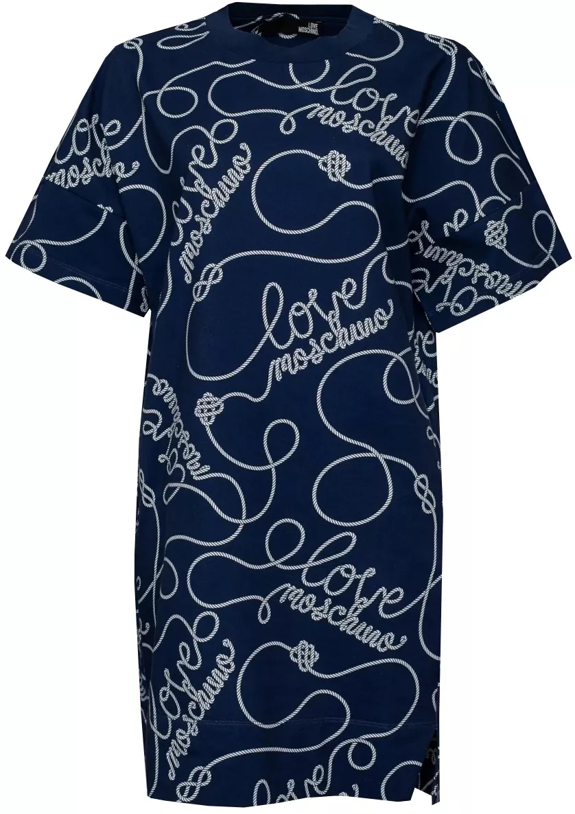 Rochie-tricou dama Love Moschino W5D2200 Albastru XS INTL alse ...