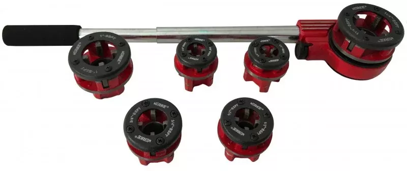 Set clupa filetat profesionala 6 piese 1/4 3/8 1/2 3/4 1 1-1/4 V07516 ...