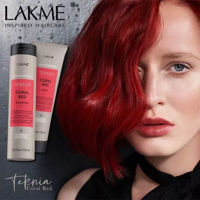 Set pentru parul vopsit rosu Lakme Coral Red 2 x Sampon 300ml + 2 x ...