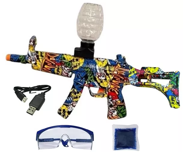 Pusca automata cu bile de gel cu ochelari de protectie 6000 munitie ...