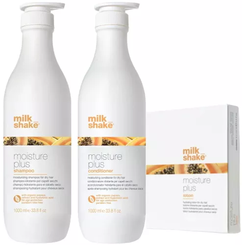 Set pentru par uscat Milk Shake Moisture Plus Sampon 1000ml + Balsam ...