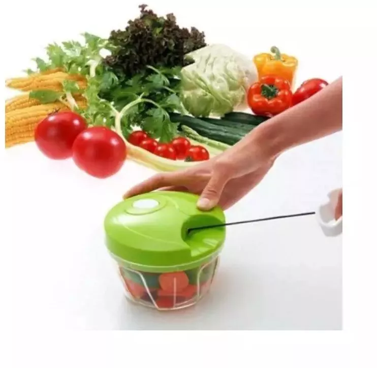Tocator manual EDAR® pentru legume 3 cutite actionare cu snur verde/alb ...