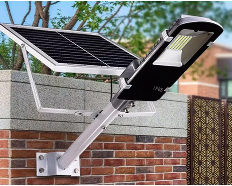 Lampa stradala solara 100w 206 led-uri 2 trepte iluminare telecomanda ...