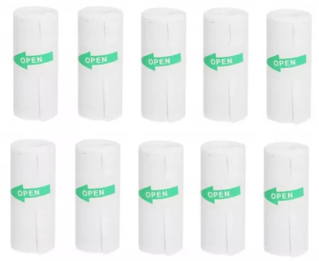 Set 10 role hartie adeziva de imprimanta Sticky Paper latime 57mm ...