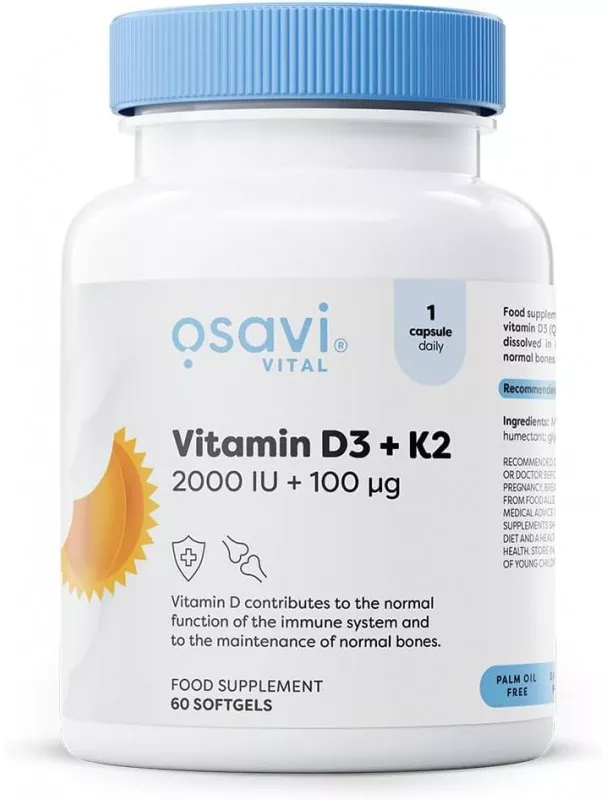 Vitamin D3 + K2 2000IU + 100mcg - 60 Capsule moi Osavi ufqo_190955436 ...