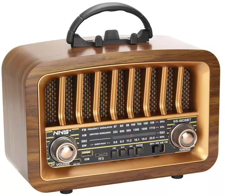 Radio portabil retro Po 39 Bluetooth Antena Am Fm Usb Card Acumulator ...