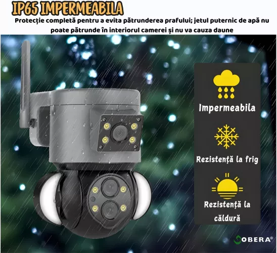 Camera Securitate Wireless goBERA® 4MP + 4MP Super HD Zoom Optic 10X PTZ
