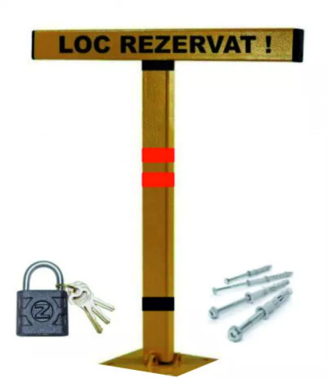 Blocator loc parcare model T teava otel suruburi si lacat inclus ...