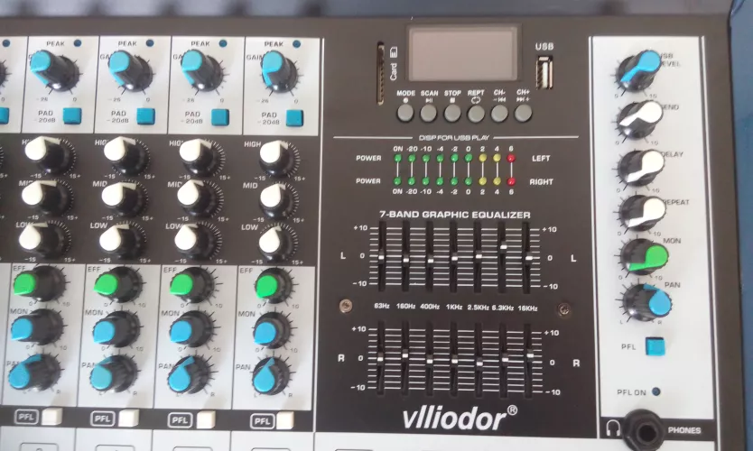 Mixer Profesional Neamplificat Vlliodor 6 Canale Bluetooth Usb Efecte ...