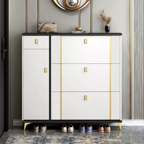 Pantofar 112-602 MDF White 100x24x118cm tsw5_758522273 - cel.ro