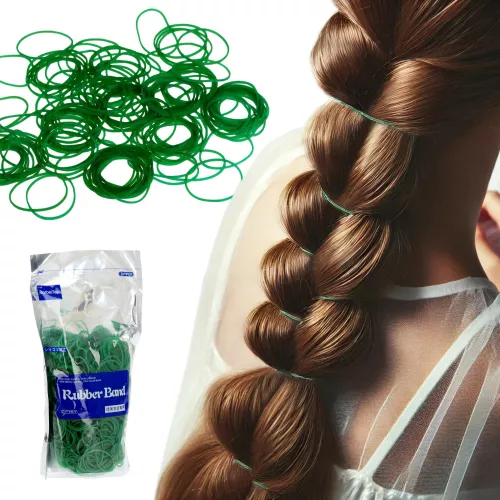 Bureti de silicon pentru par impletit rezistenti verde marime M 1300 ...