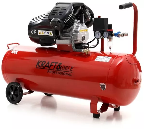 Compresor de aer industrial 100L 2 pistoane KD1480 Kraft&Dele 4zmq ...