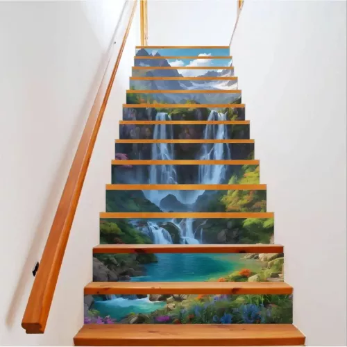 Sticker decorativ pentru scari interioare print autoadeziv de inalta ...