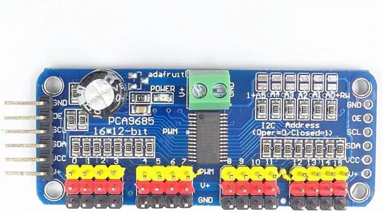 Modul driver Servomotor JZK PCA9685 16 canale 12 biti PWM pentru robot Arduino - cel.ro