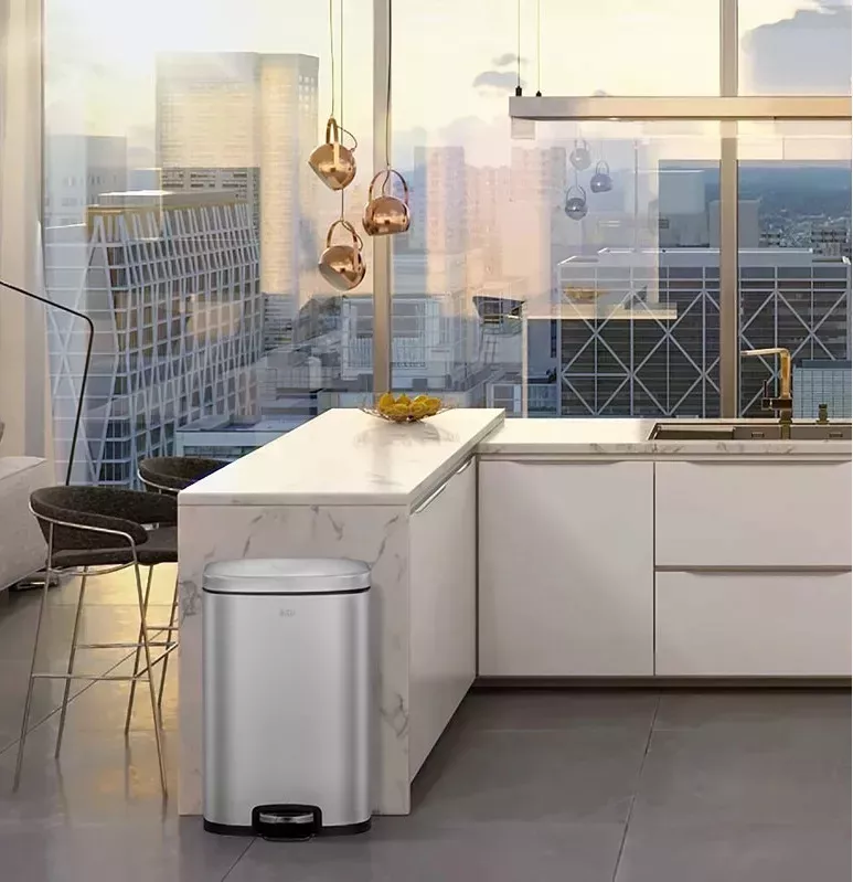 Cos de gunoi EKO Oli-Cube cu pedala capacitate 2 x 20L 2 compartimente ...