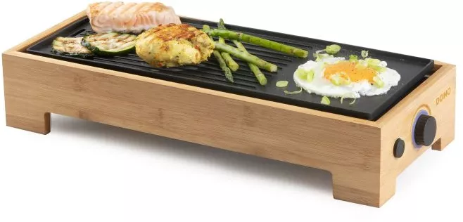 Gratar electric Teppan Yaki Domo DO9270G 1000W 36x14cm Bambus kobz ...