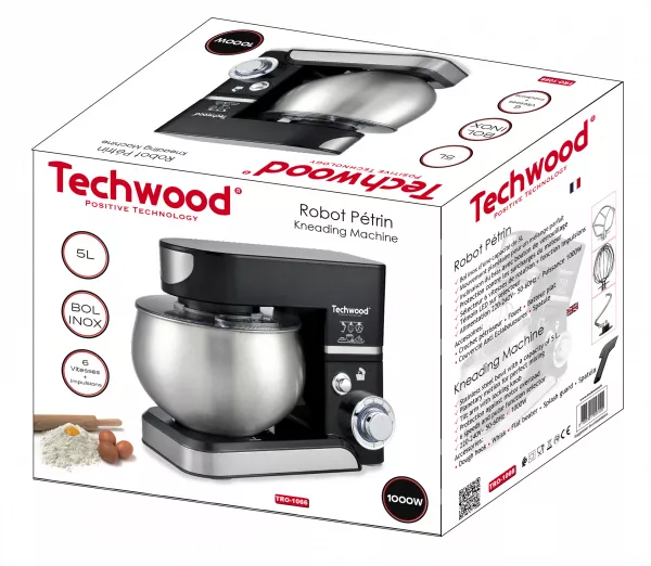 Mixer planetar Techwood TRO-1066 1000W 5L bol inox 6 viteze + pulse ...