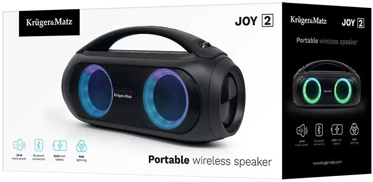 Boxa portabila Bluetooth 20 W Intrare AUX USB TWS Lumina RGB LCH-KM0561 ...