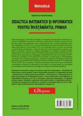 Didactica matematicii si informaticii pentru invatamantul primar ...