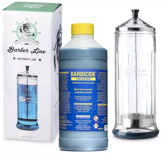 Set Mare Recipient Sticla Dezinfectant 1.1 Litri + Barbicide 2 Litri ...