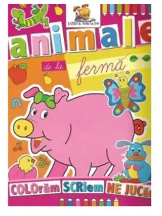 Animale de la ferma. Carte de colorat tjrt_70285668 - cel.ro