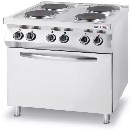 Aragaz electric Hendi Kitchen Line cu 4 plite si cuptor convectie 400 W ...