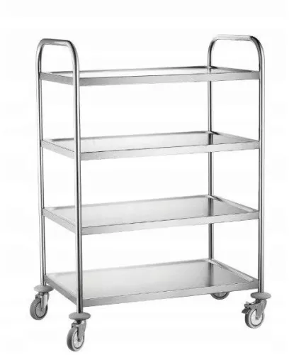 Carucior de servire cu 4 rafturi din otel inoxidabil cu 4 roti ...