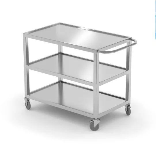 Carucior pentru servire cu 3 rafturi si roti cu frane fiecare raft ...