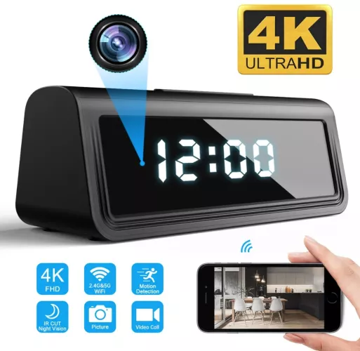 Camera 4K in Ceas Digital Wi-Fi Night Vision Senzor Miscare 217e ...