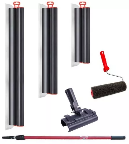 Set 3 gletiere profesionale inox 40 60 80 cm adaptor maner prelungitor ...