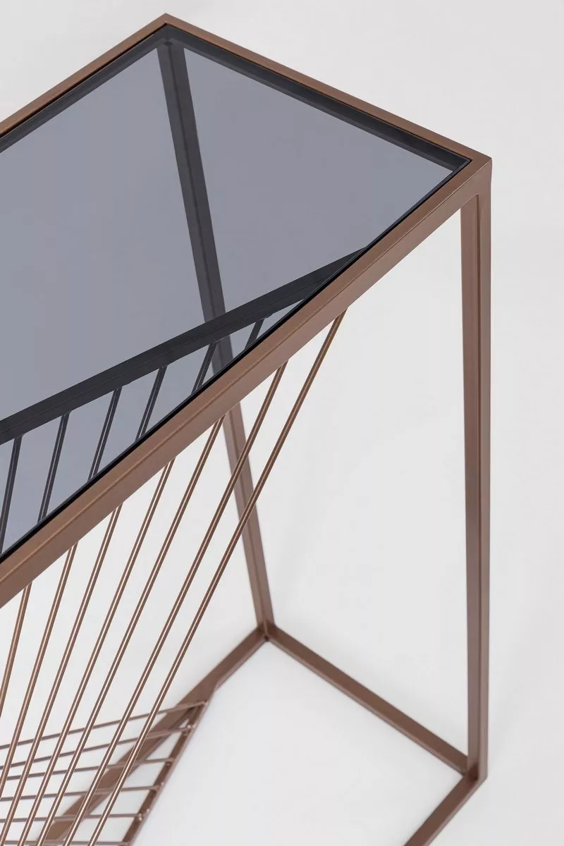 Consola otel sticla neagra Espiral 107x30.5x79 cm 0747352 - cel.ro