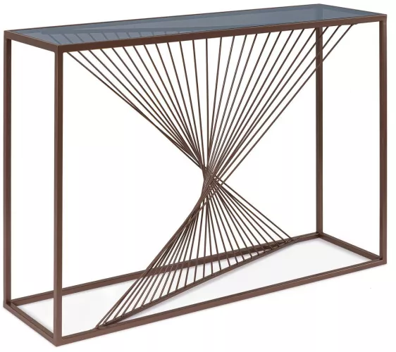 Consola otel sticla neagra Espiral 107x30.5x79 cm 0747352 - cel.ro