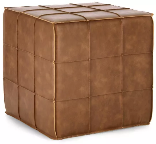 Taburet piele ecologica maro Larisa 43x43x43 cm 0721744 - cel.ro