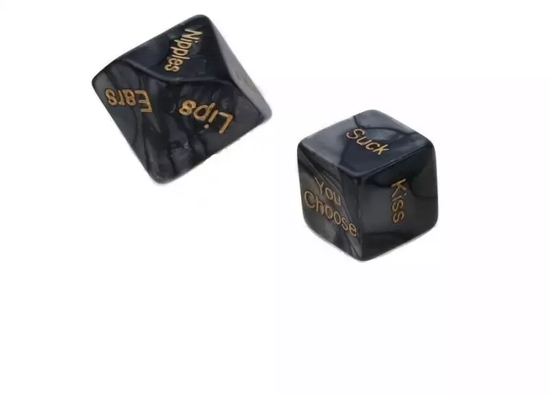 Set 2 zaruri erotice pentru adulti cu parti ale corpului Gonga® Negru