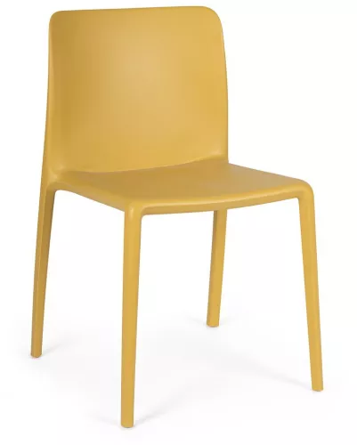 Set 4 scaune polipropilena ocru Chloris 50.5x42x82 cm 0650043 - cel.ro