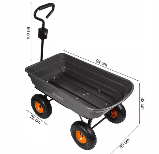 Carucior de gradina Sunwaal capacitate maxima 300 kg 75 l MalTec 112818 ...