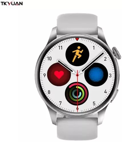 Ceas smartwatch DT3 new 1.45 inch IPS HD multi sport curea silicon silver