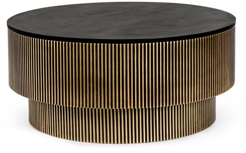 Masuta mdf lemn mango auriu negru Virat 90x40 cm 0746961 - cel.ro