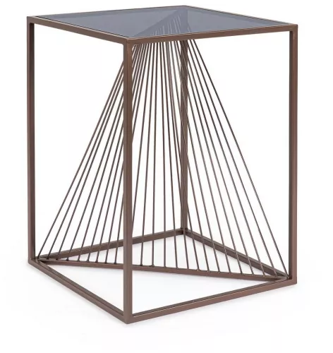 Masuta otel sticla neagra Espiral 40x40x56 cm 0747350 - cel.ro