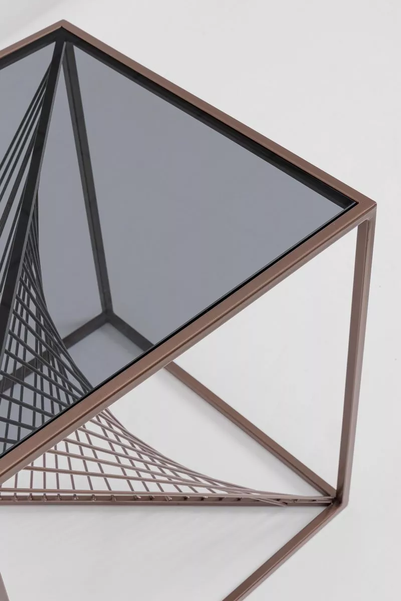 Masuta otel sticla neagra Espiral 48x48x51 cm 0747351 - cel.ro